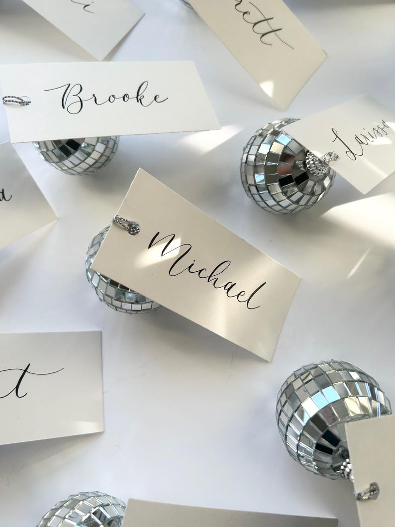 Disco Ball Place Cards, Wedding Event Name Cards, Wedding Favours ...