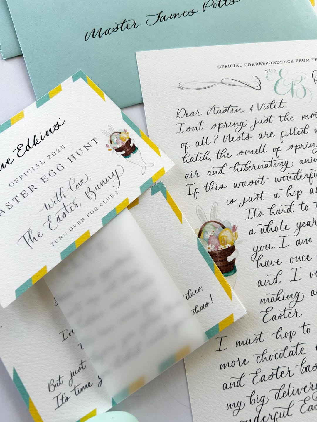 Personalised Easter Egg Hunt Cards From the Easter Bunny - Indoor and ...