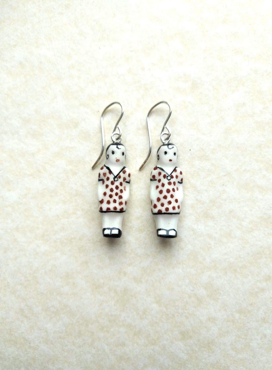 Frozen Charlotte Red Spot Dressed Doll With Sterling Silver Ear Wires ...