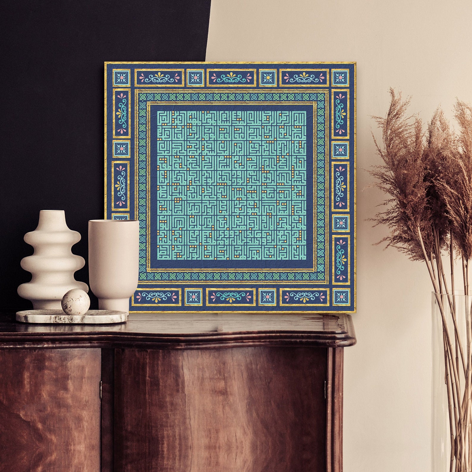 KUFIC WALL ART Islamic Wall Art Islamic Canvas 99 Names of - Etsy