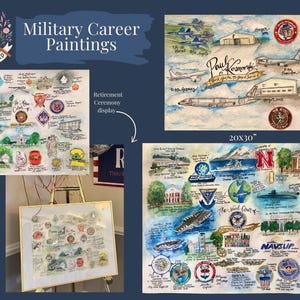 Personalized Retirement Career Painting: Custom Military Promotion Gift ...
