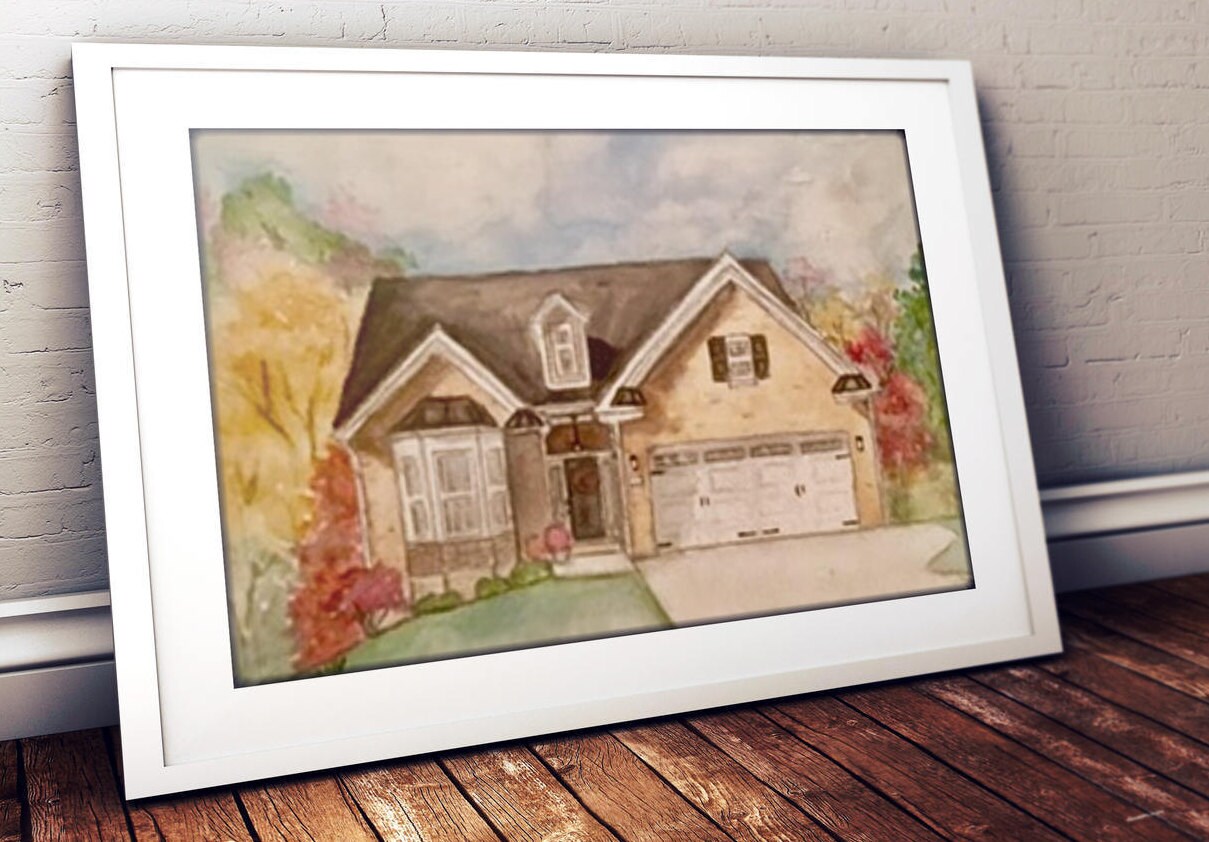 CUSTOM Home Portrait Home Painting House Painting From | Etsy