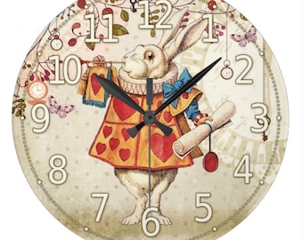 White rabbit clock | Etsy
