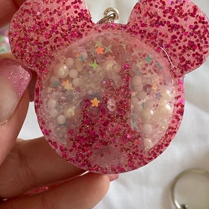 Mickey Mouse Resin Shaker Keychains - Etsy
