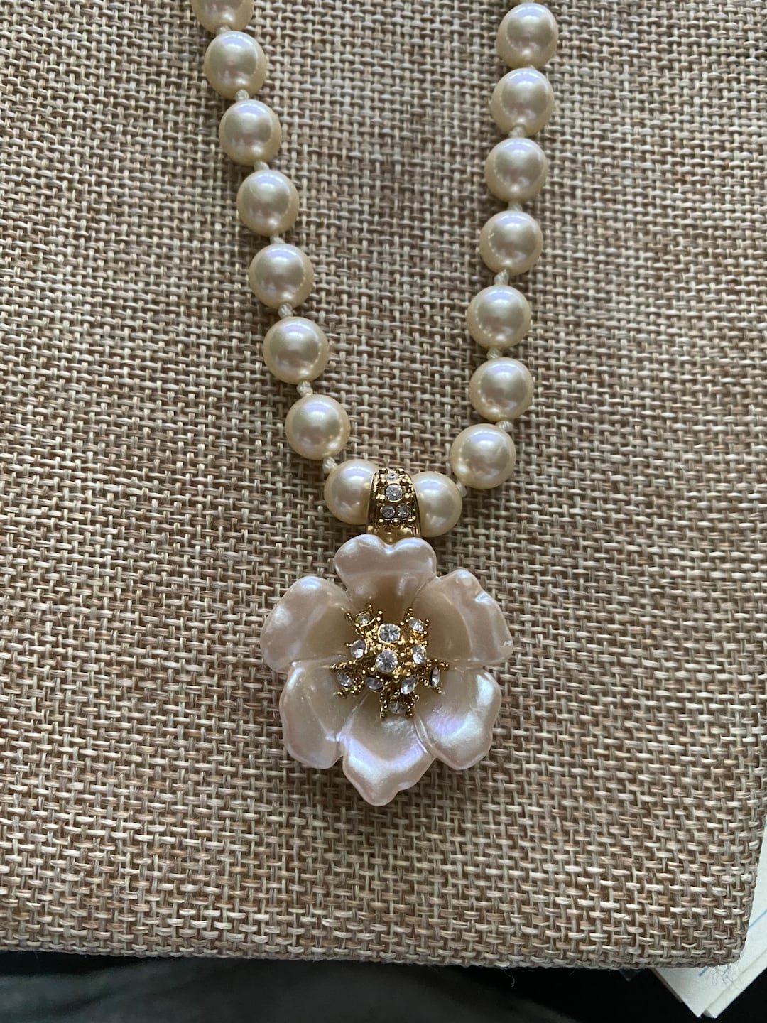 Nolan Miller Glamour Collection Simulated Pearl Necklace Blooming ...