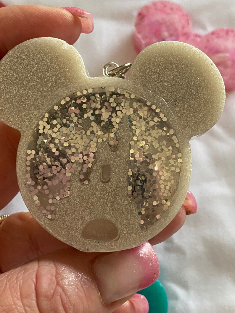 Mickey Mouse Resin Shaker Keychains - Etsy
