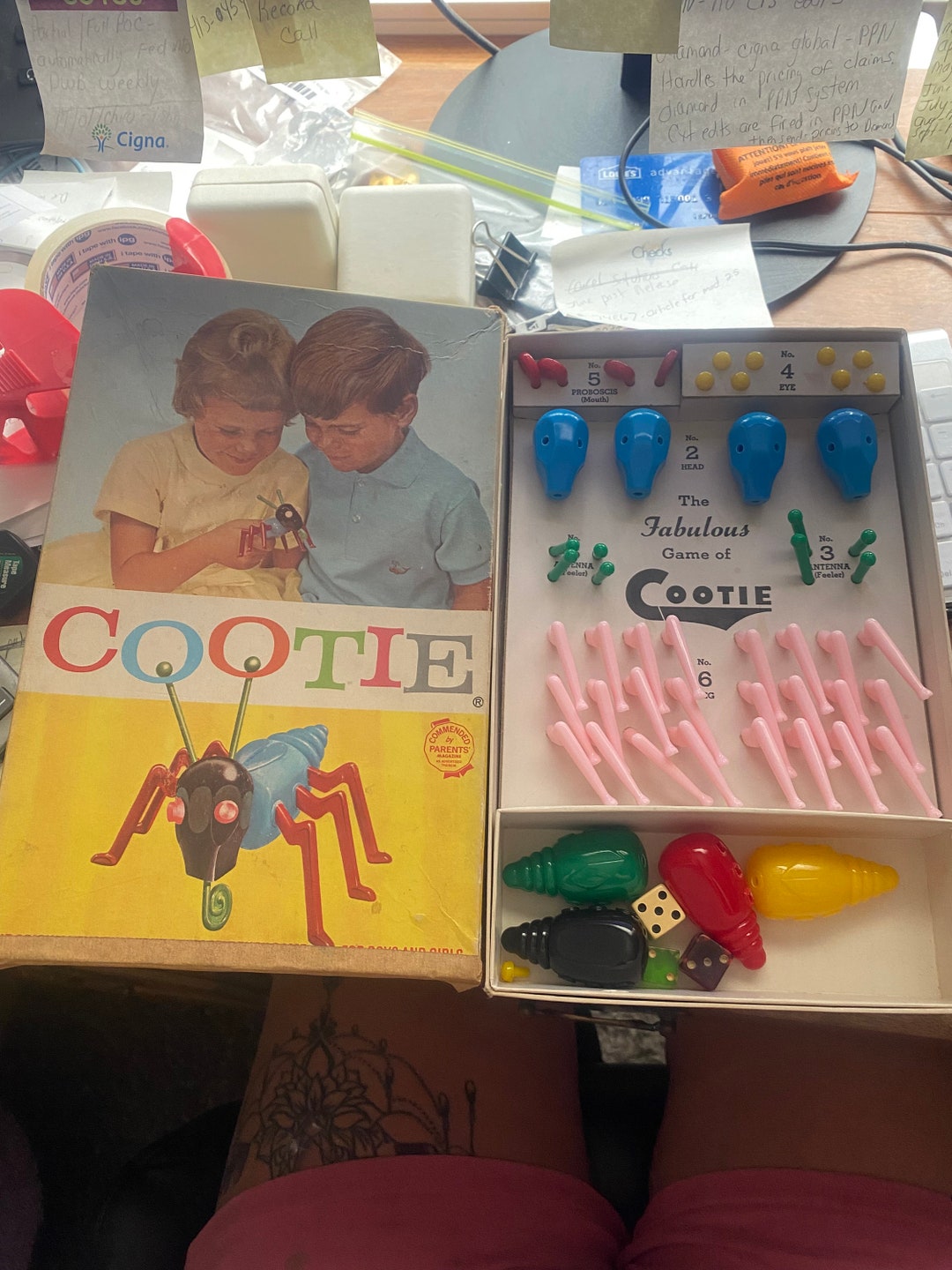1949 Vintage the Game of Cootie - in Original Box - Contains All the ...