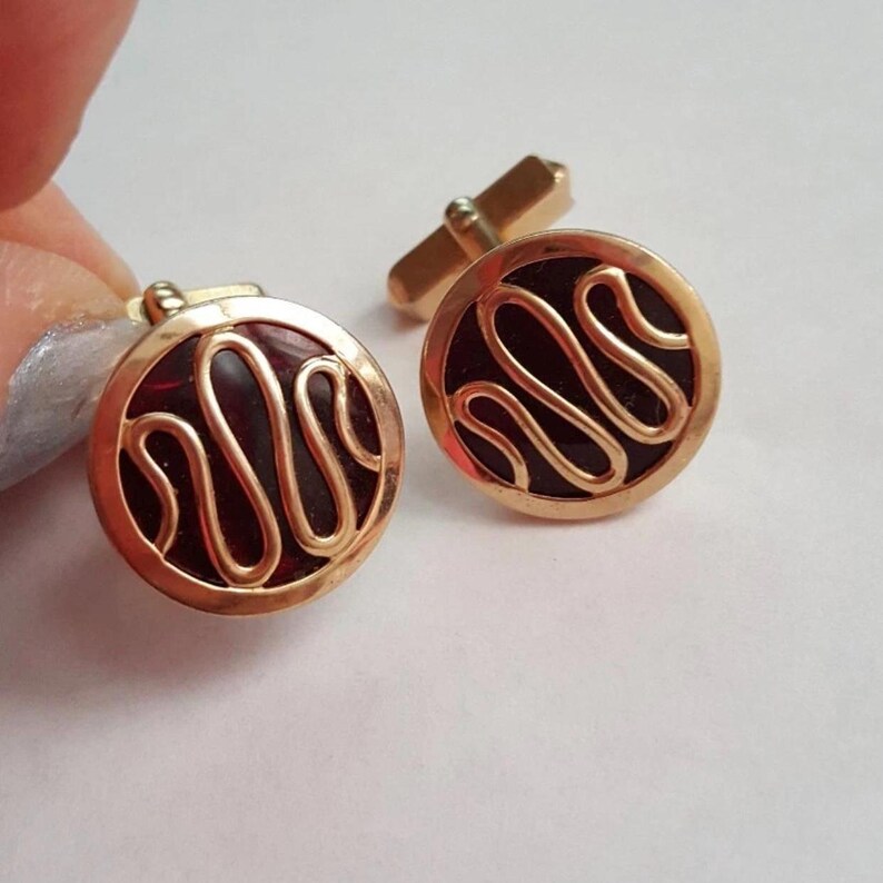 Vintage Swank Gold Tone and Ruby Red Cufflinks - Etsy