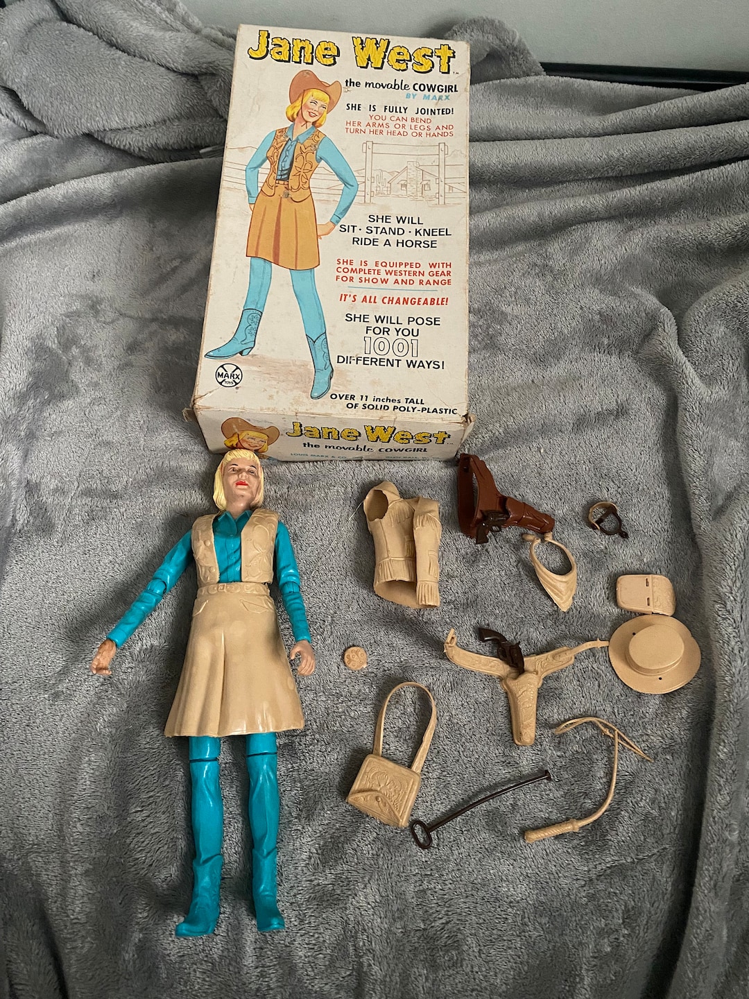 Jane West the Moveable Cowgirl by Marx #2067 Doll, Box & Accessories ...