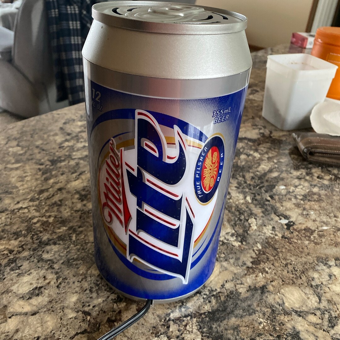 Vtg 2001 Miller Lite Motion Light Lamp PROMO BEER 3D CAN 10 Tall Man ...