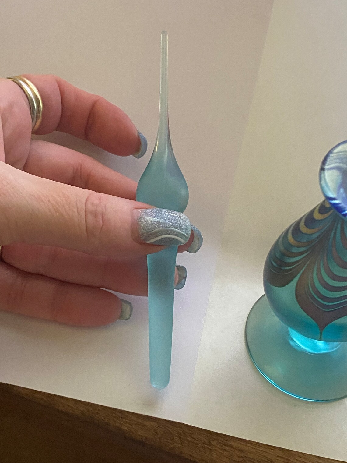 Vintage 1985 Stuart Abelman Glass Blue Perfume Bottle - Etsy