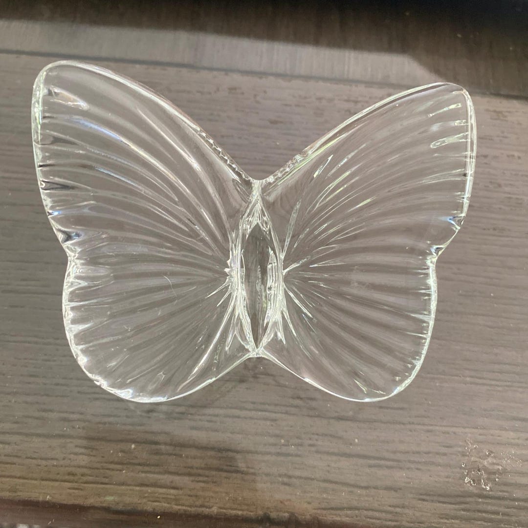 Waterford Crystal Butterfly Figurine Paperweight Clear Glass Elegant ...