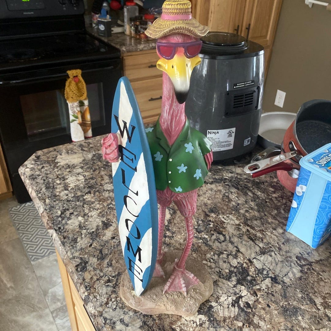 Brand New Standing Welcome Flamingo Statue - Etsy