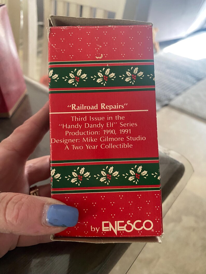 Enesco Ornament 1990 Railroad Repairs Third Handy Dandy Elf Series - Etsy