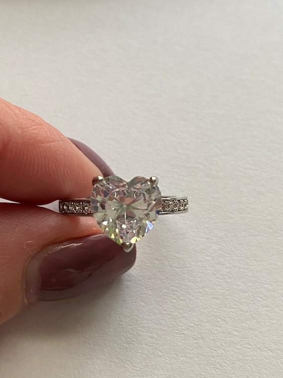 Heart cz solitaire sterling - Gem