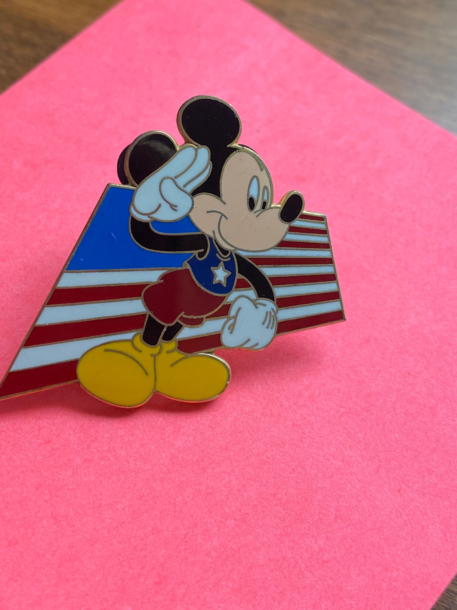 2003 Disney Pin Patriotic Mickey Mouse Saluting American Flag-af - Etsy