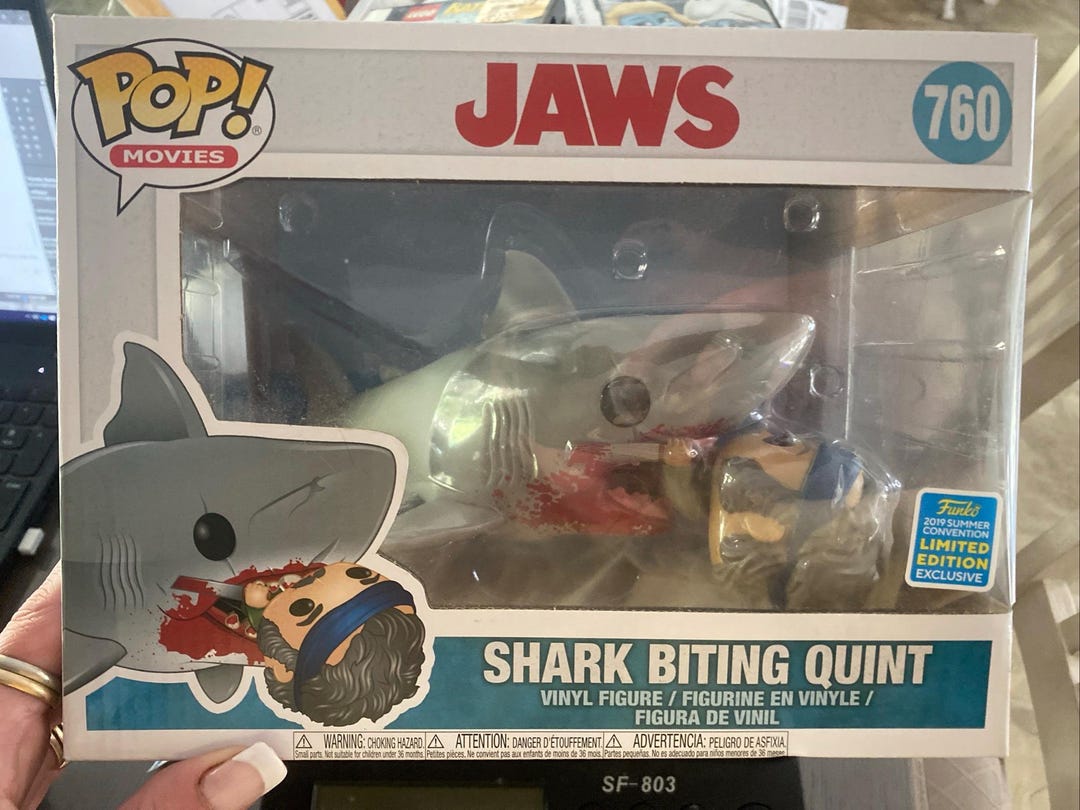 2019 JAWS Shark Biting Quint Funko POP #760 Summer Con Exclusive Figure ...