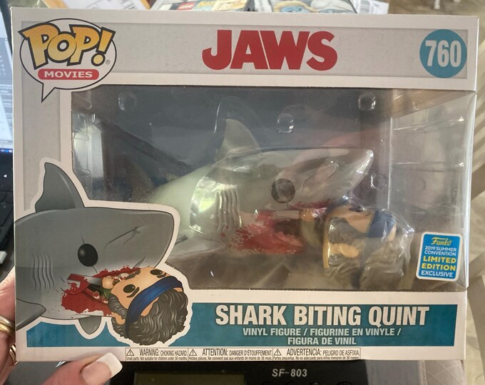 2019 JAWS Shark Biting Quint Funko POP #760 Summer Con Exclusive Figure ...