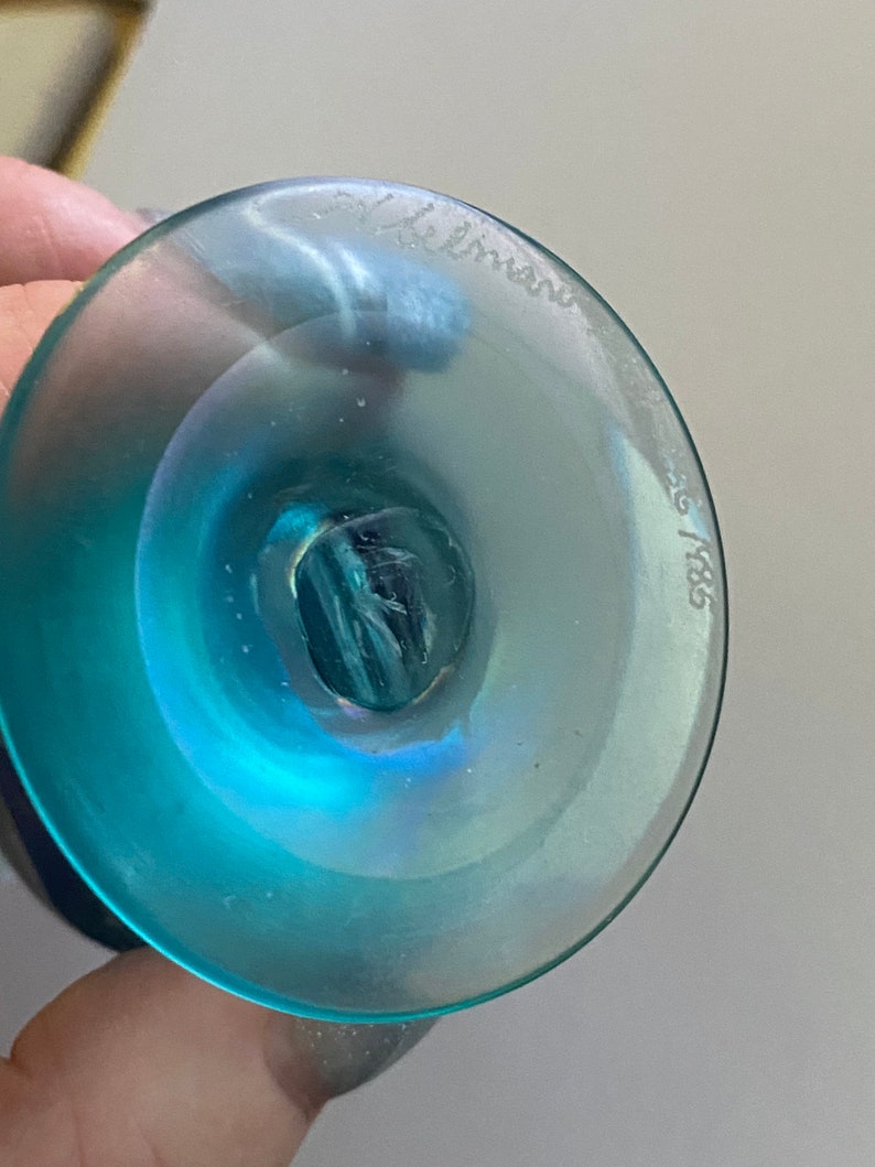 Vintage 1985 Stuart Abelman Glass Blue Perfume Bottle - Etsy