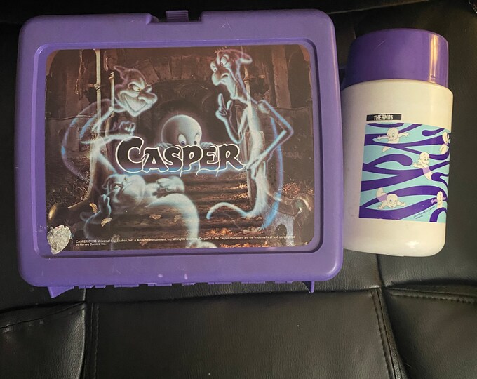 Casper the Friendly Ghost Lunch Box Plastic With Thermos 1995 - Etsy