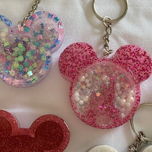 Mickey Mouse Resin Shaker Keychains - Etsy