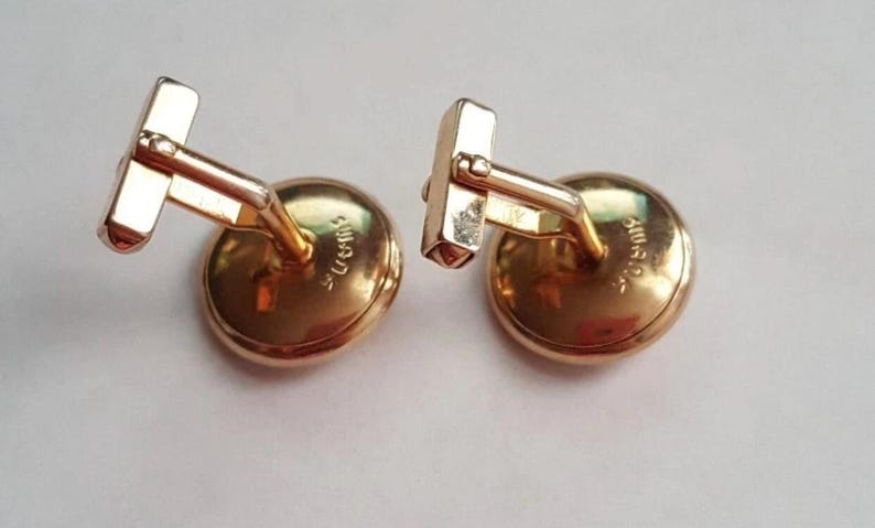 Vintage Swank Gold Tone and Ruby Red Cufflinks - Etsy