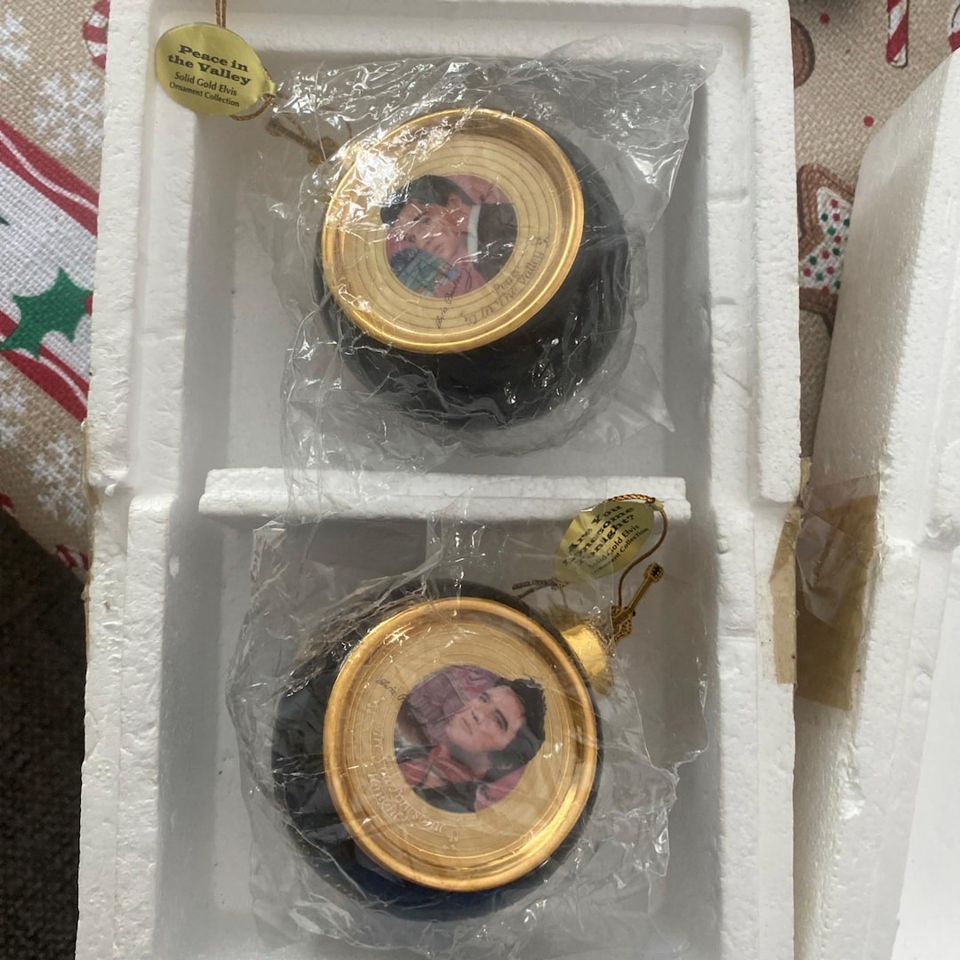 Bradford Editions Solid Gold Elvis Heirloom Porcelain Ornaments - Etsy