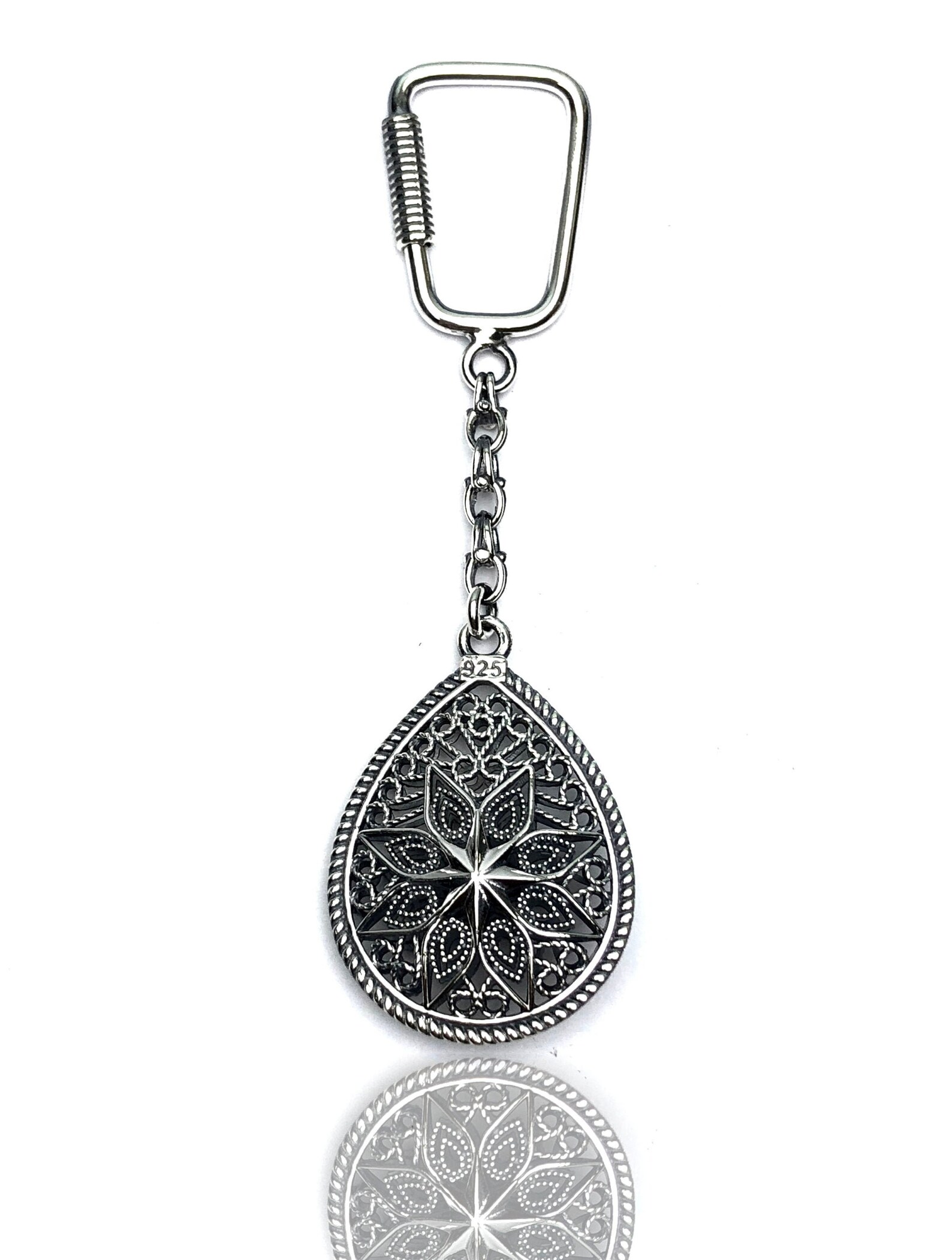 Keychain 925 Sterling Silver Big Piece Silver Classy Keychains Car ...