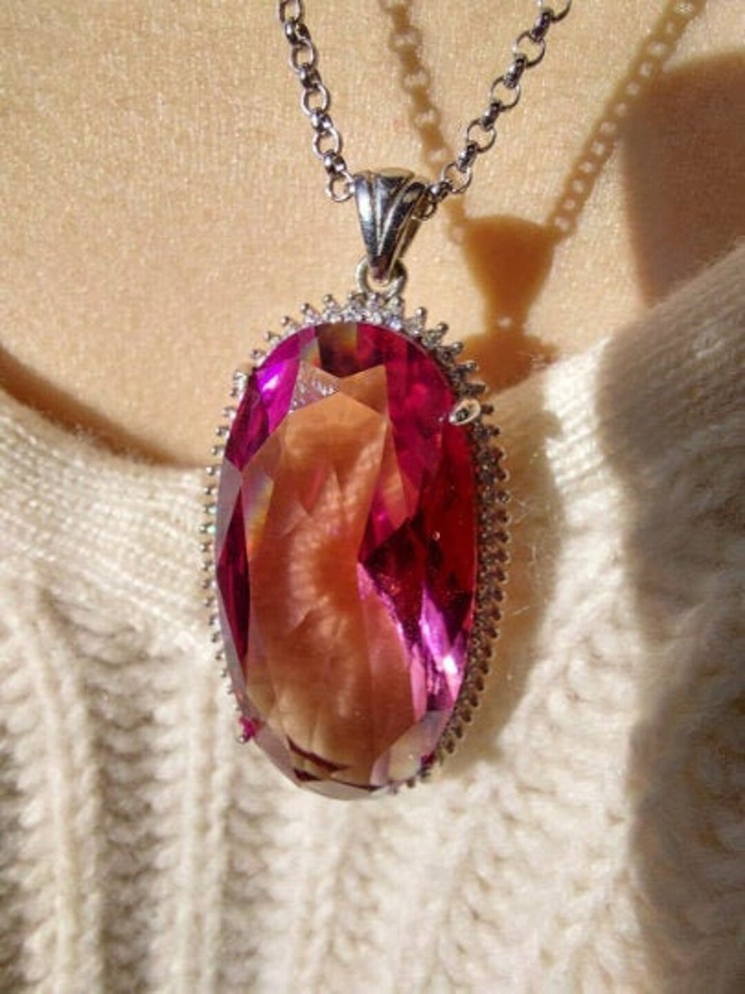 Zultanite 60 Carat 34mm Color Changing Pendant 925 Sterling Silver ...