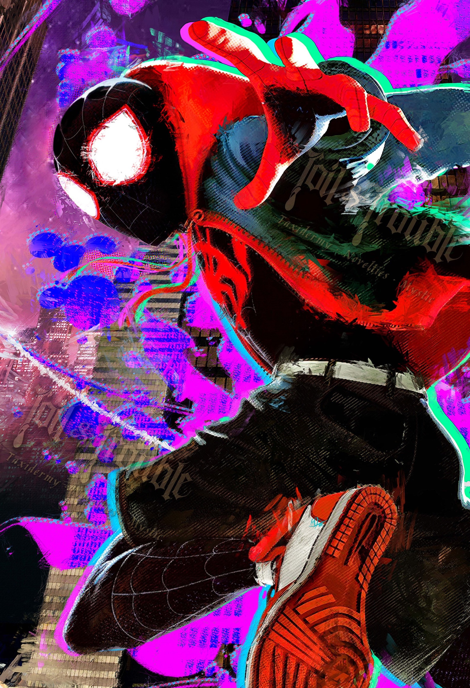 Spiderman Art Miles Morales Poster Print of an Original - Etsy