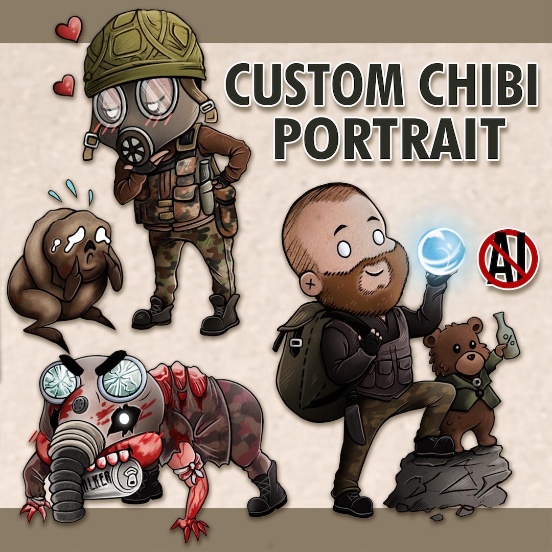 Custom Chibi Portrait (stalker, Cosplay, Gaming, ASG, More!) - Etsy