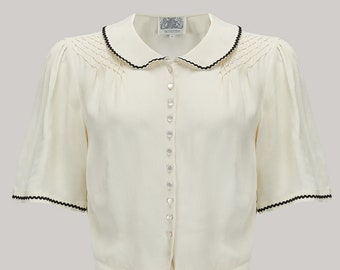Helen Blouse in Cream cream Ric-rac by the Seamstress of | Etsy