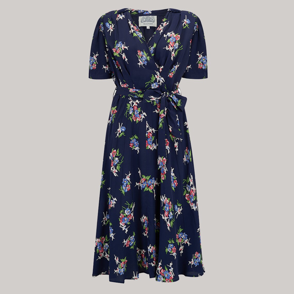 Nancy Dress in Navy Floral by the Seamstress of Bloomsbury - Etsy UK