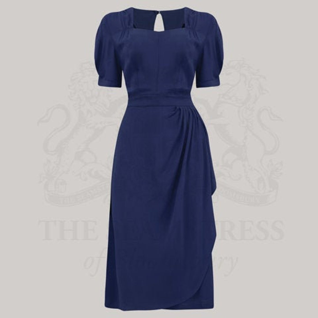 Shelly Dress in French Navy by the Seamstress of Bloomsbury Authentic ...