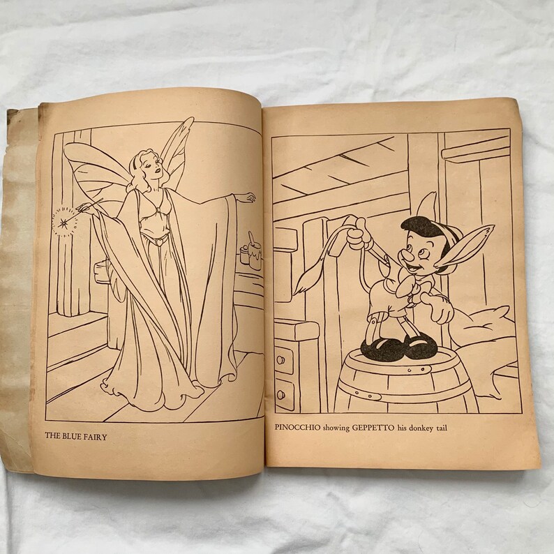 Walt Disney’s Pinocchio Paint Book, 1959, Large Format - Etsy