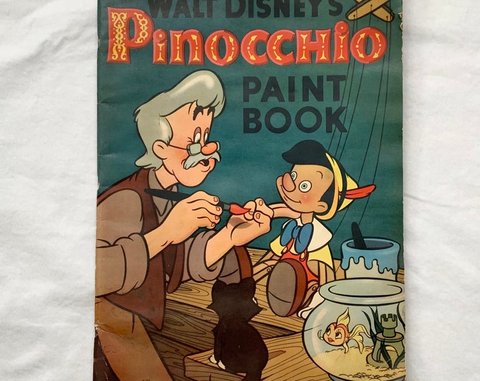 Walt Disney’s Pinocchio Paint Book, 1959, Large Format - Etsy