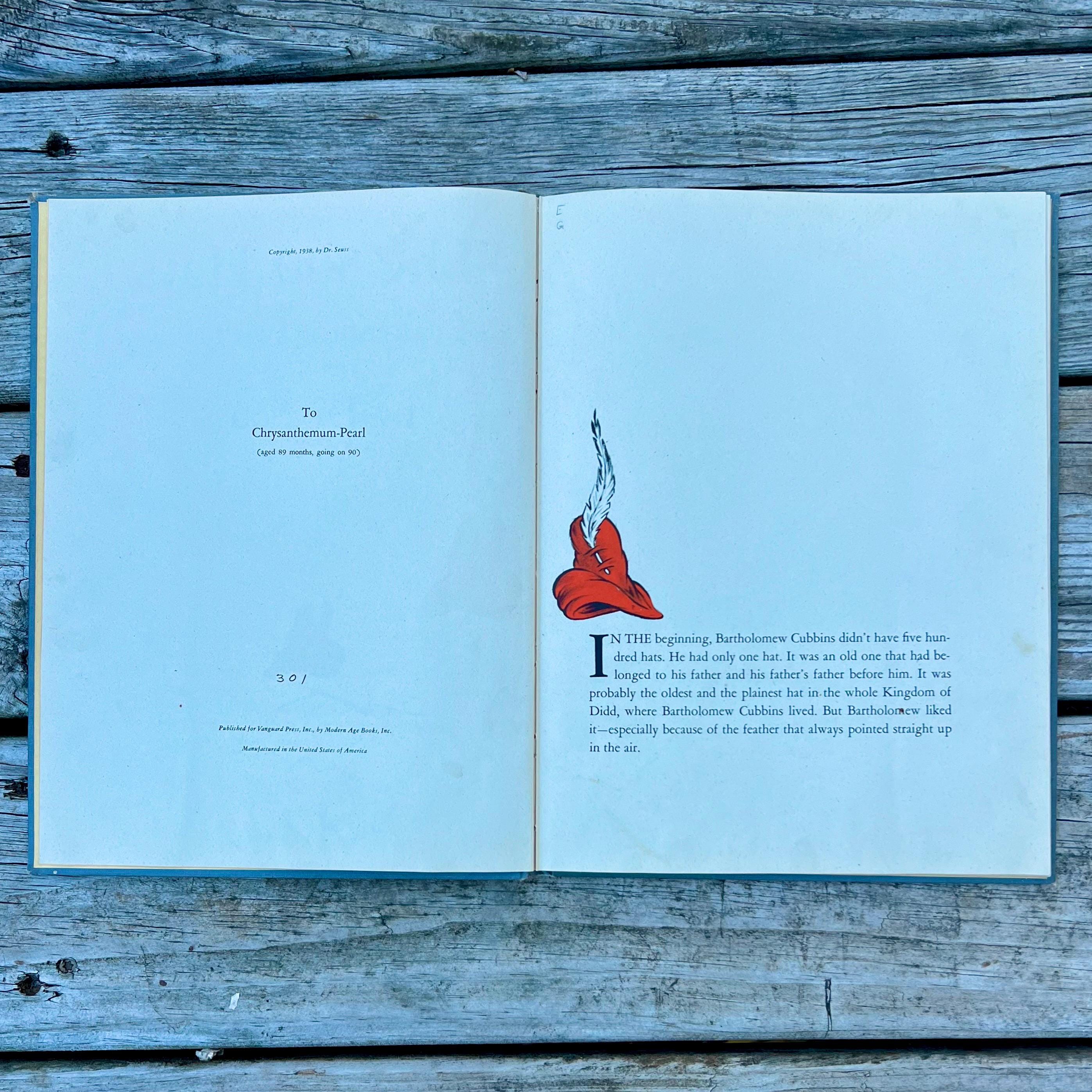 The 500 Hats of Bartholomew Cubbins, Dr. Suess, 1938, Antique - Etsy