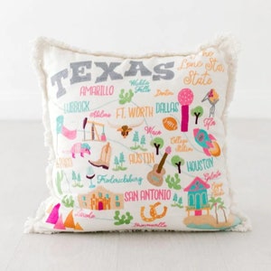 Texas Cities Pillow With Insert - Etsy