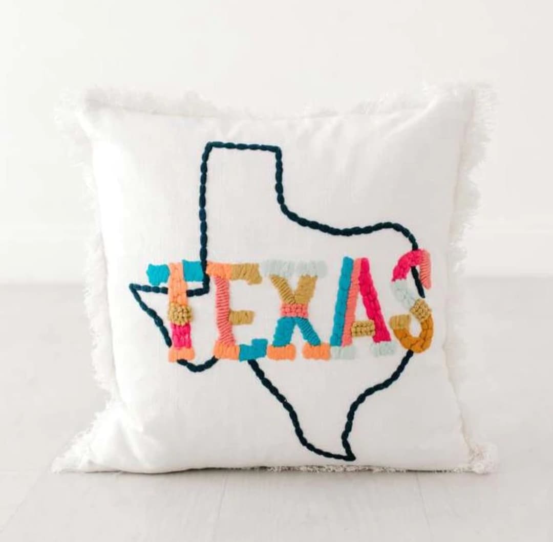 Colorful Texas Pillow With Insert - Etsy