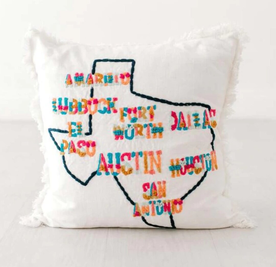 Texas Cities Pillow With Insert - Etsy