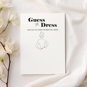 Black and White Guess the Dress Game Card / Draw the Dress Game Card ...