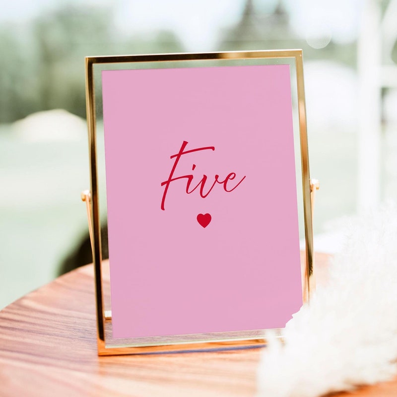 Heart Table Numbers - Etsy
