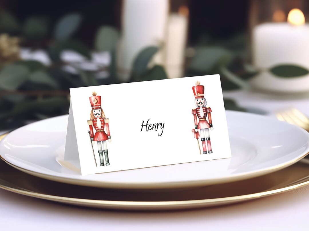 Christmas Nutcracker Print Place Name Card / Wedding Place Setting Card ...