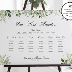 HELIGAN Leaf Print Wedding Table Plan / Seating Plan / - Etsy UK