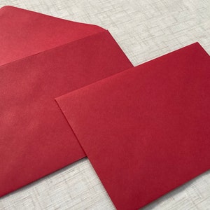 Dark Red / Scarlet Red Envelopes C6 / 5"x7" Size | Luxury Wedding ...