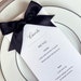 Luxury Menu Card With Champagne Colour Satin Ribbon Bow / Wedding Menu ...