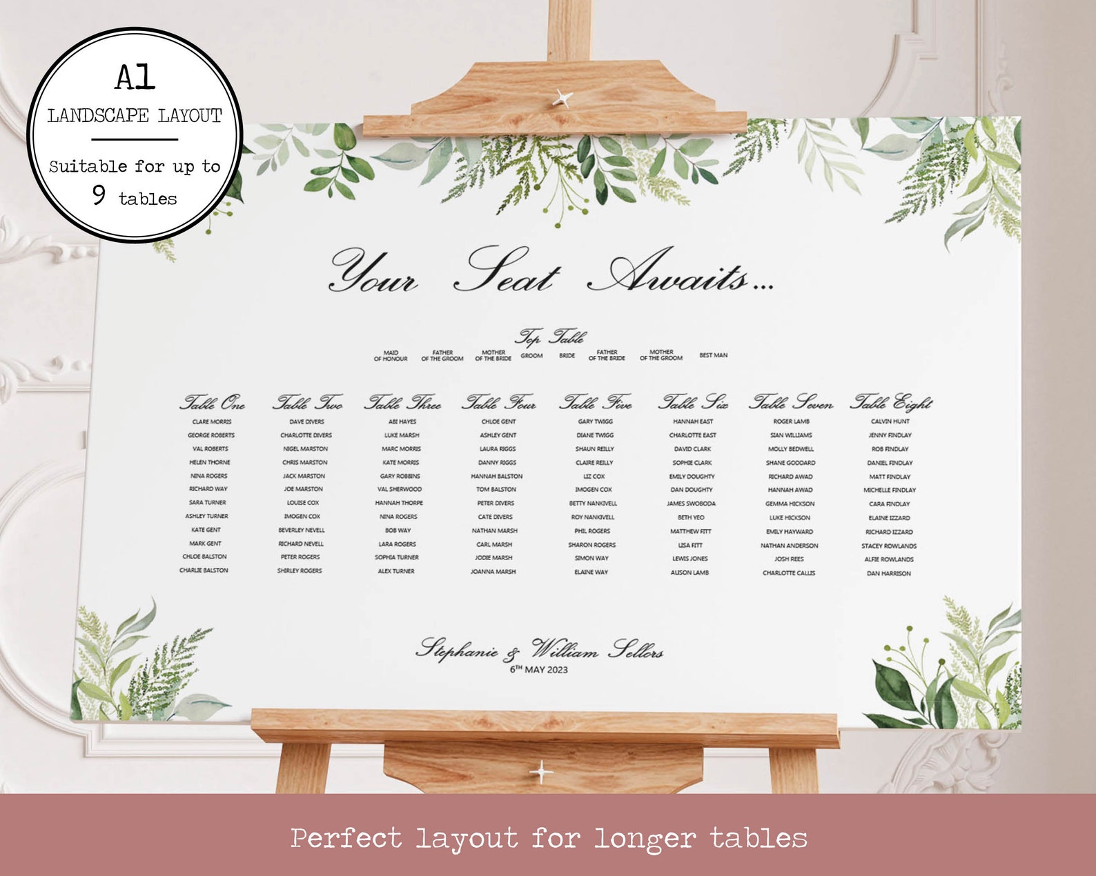HELIGAN Leaf Print Wedding Table Plan / Seating Plan / - Etsy UK