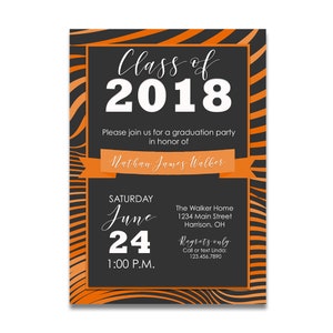 Graduation Party Invitation Orange Orange Graduation - Etsy