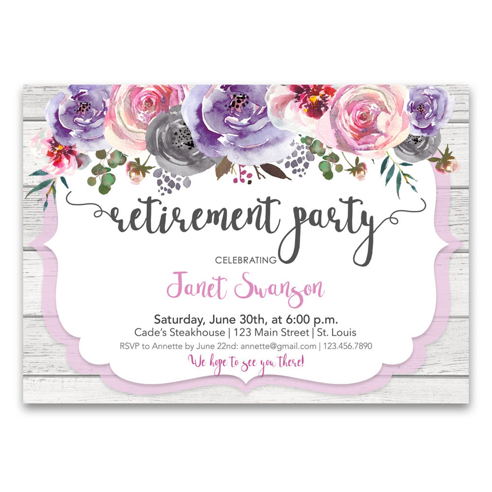 Retirement Invitation Retirement Party Invitation | Etsy