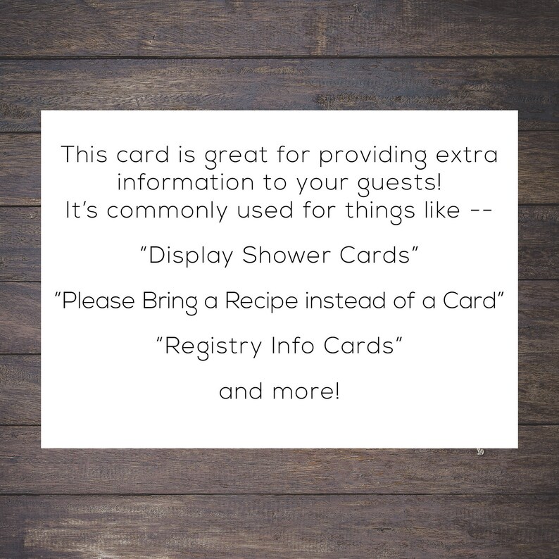 Custom Card Insert Display Shower Insert Display Shower | Etsy